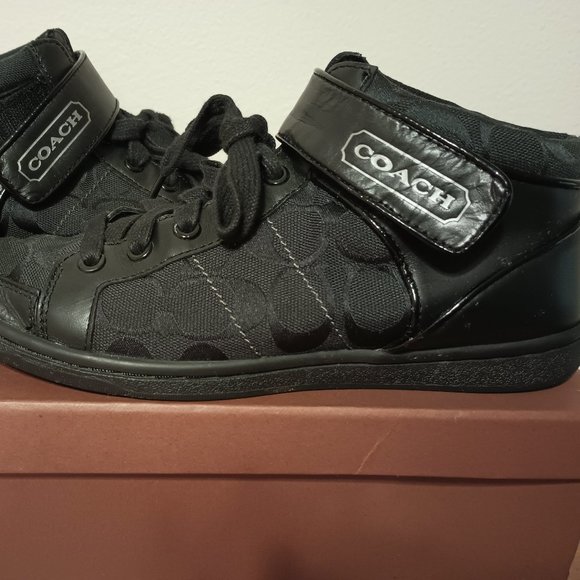 Coach | Shoes | Coach Ellis Signature High Top Sneaker Canvas Leather ...